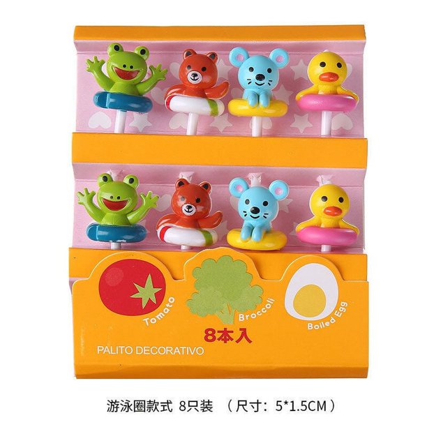relayinert Children's cartoon fruit fork Japanese style bento stick ...