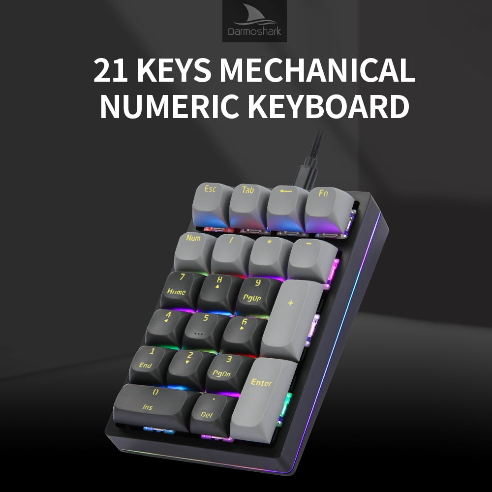 Buy Darmoshark K3 21 Keys Numeric Keyboard Ergonomic RGB Mechanical ...