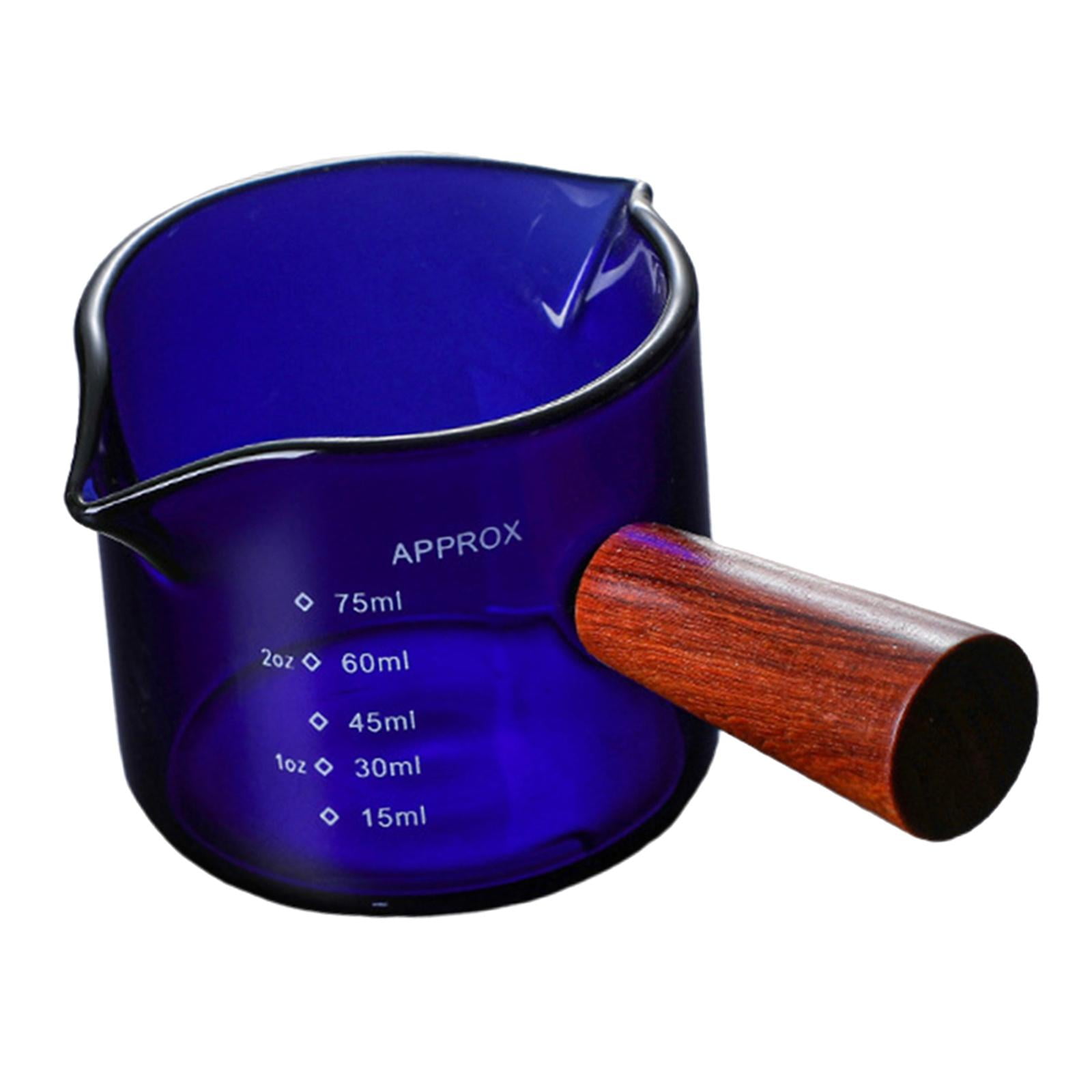 Double Spouts Measuring Cup with Wooden Handle Heat-Resistant of ...