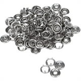 Casewin 100 Sets Stainless Steel Snaps Buttons 9.5mm Open-Ring Cap ...