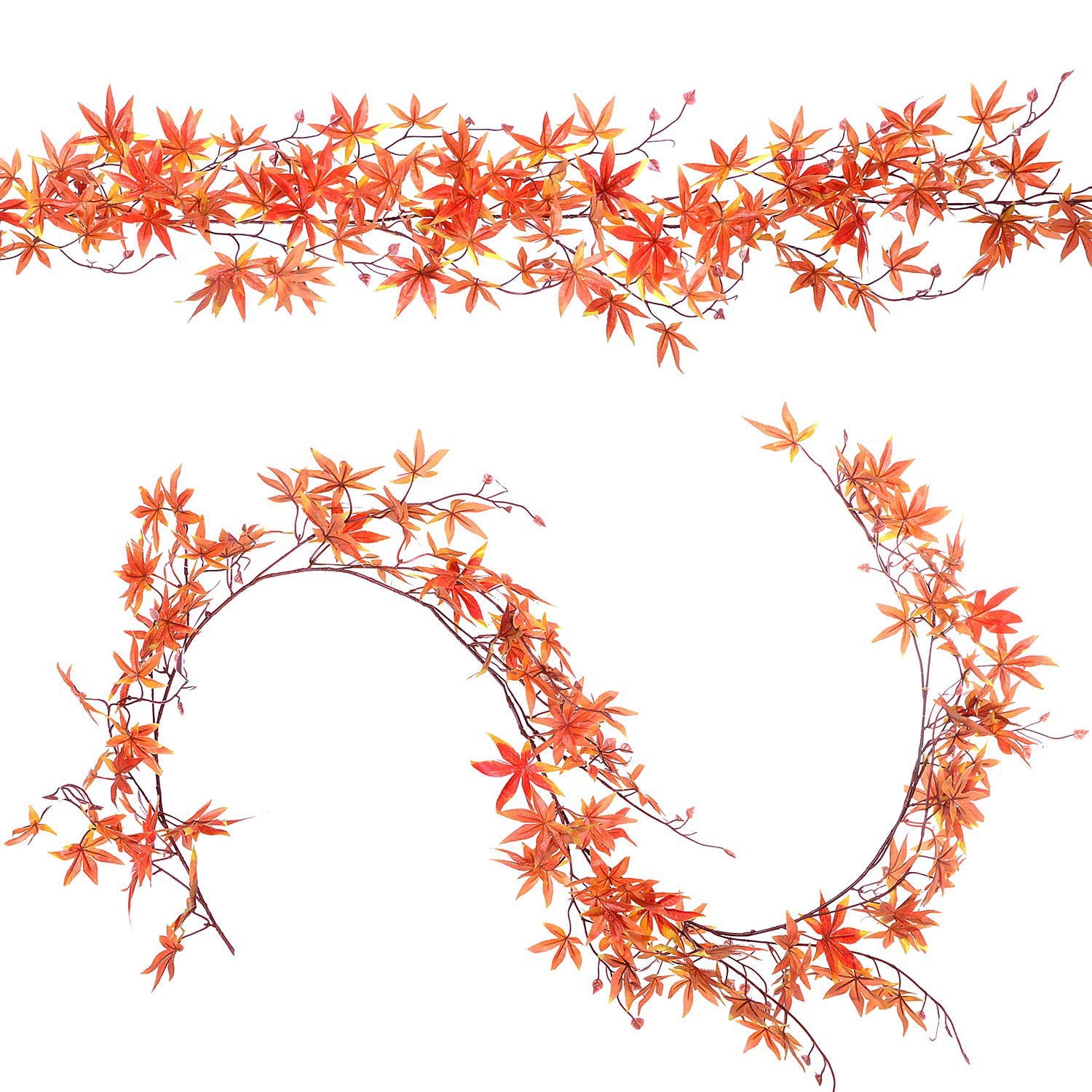 Coolmade 2 Pack Fall Maple Leaf Garland - 6.5ft/Piece Artificial Fall ...