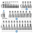 "Tonsiki 34pcs 3/8"" Drive Cr-V Steel Torx & E-Torx Star Socket Set, E4 ...