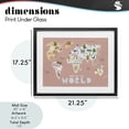 Kid's Map Of World Pink Black Framed Print Under Glass, design by Carla ...