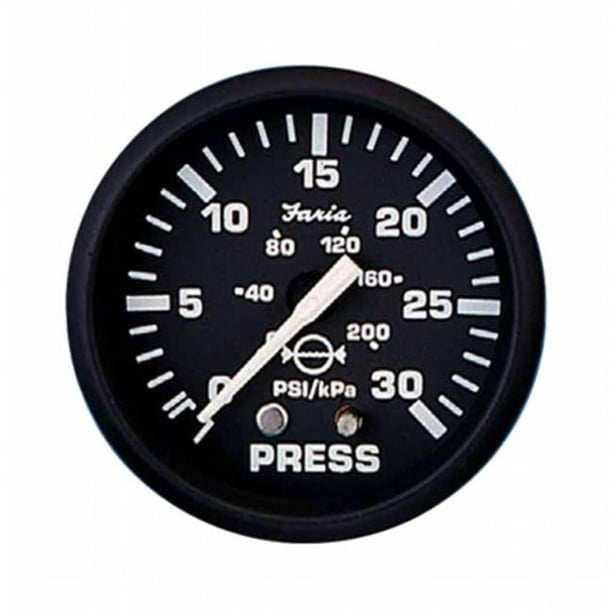 Faria Beede Instruments 12810 2 in. Euro Black Water Pressure Gauge Kit ...