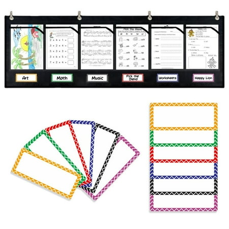 Homework Wall Chart Pocket Teachers Classroom Wall with 12 Tag Cards ...