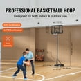 KFFKFF 4-10ft Adjustable Basketball System with 44" Shatterproof ...
