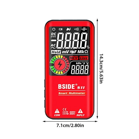 BSIDE S11 Smart Multimeter 1000V Rechargeable Capacitance Meter Auto ...