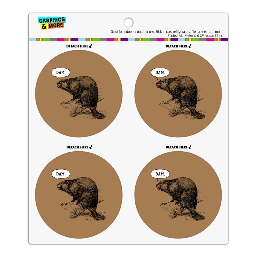 Beaver Vintage Dam Damn Refrigerator Fridge Locker Vinyl Circle Magnet ...