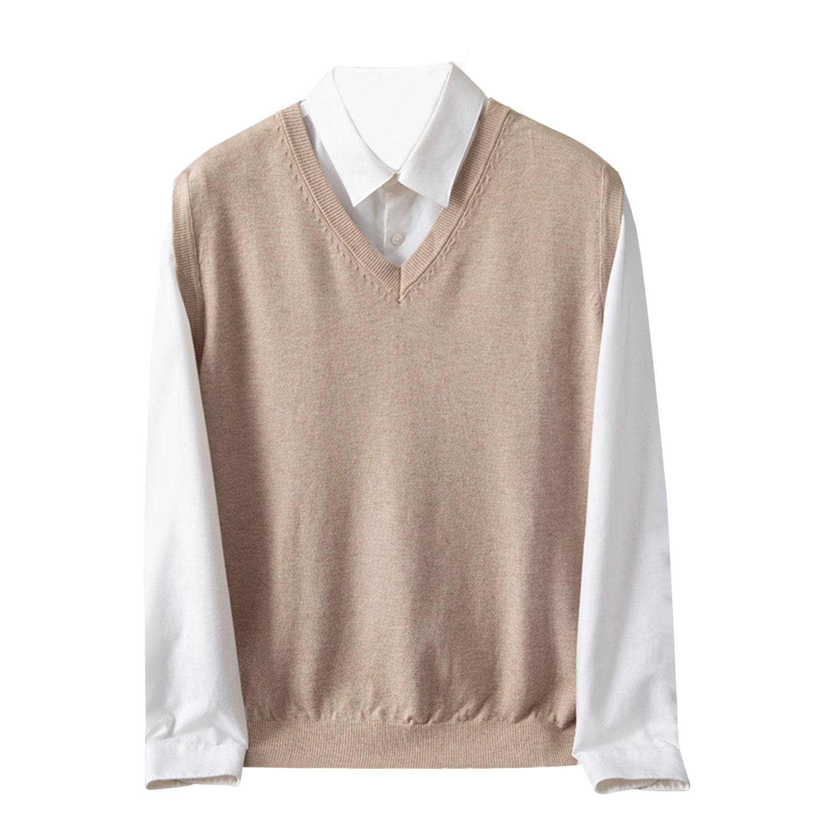 Click here for Fatyb V Neck Sweater Vest For Men Stretch Solid Co... prices