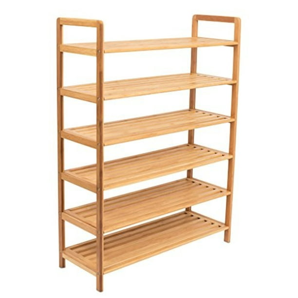 BirdRock Home Free Standing Bamboo Shoe Rack - 6-Tier - Walmart.com