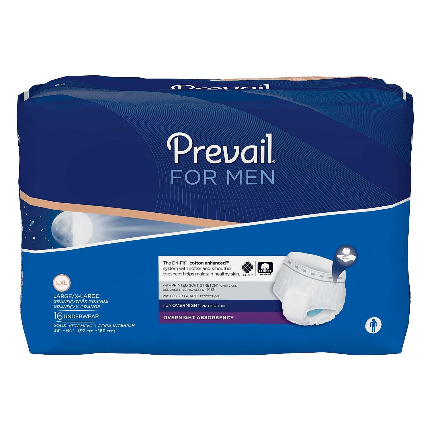 Prevail Men's Overnight Disposable Underwear Male Pull On with Tear ...