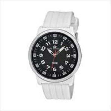 Time America Watches TAM311-WT Mens Black Dial & White Silicone Strap ...