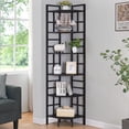 Corner Shelf, 6 Tier Tall Narrow Bookshelf , Industrial Corner Bookcase ...