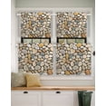 Abstract Gray Yellow Cobblestone Short Blackout Curtains 30 Inch Long ...