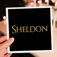3drose, Sheldon Popular Man Name in the America. Yellow on Black Gift ...