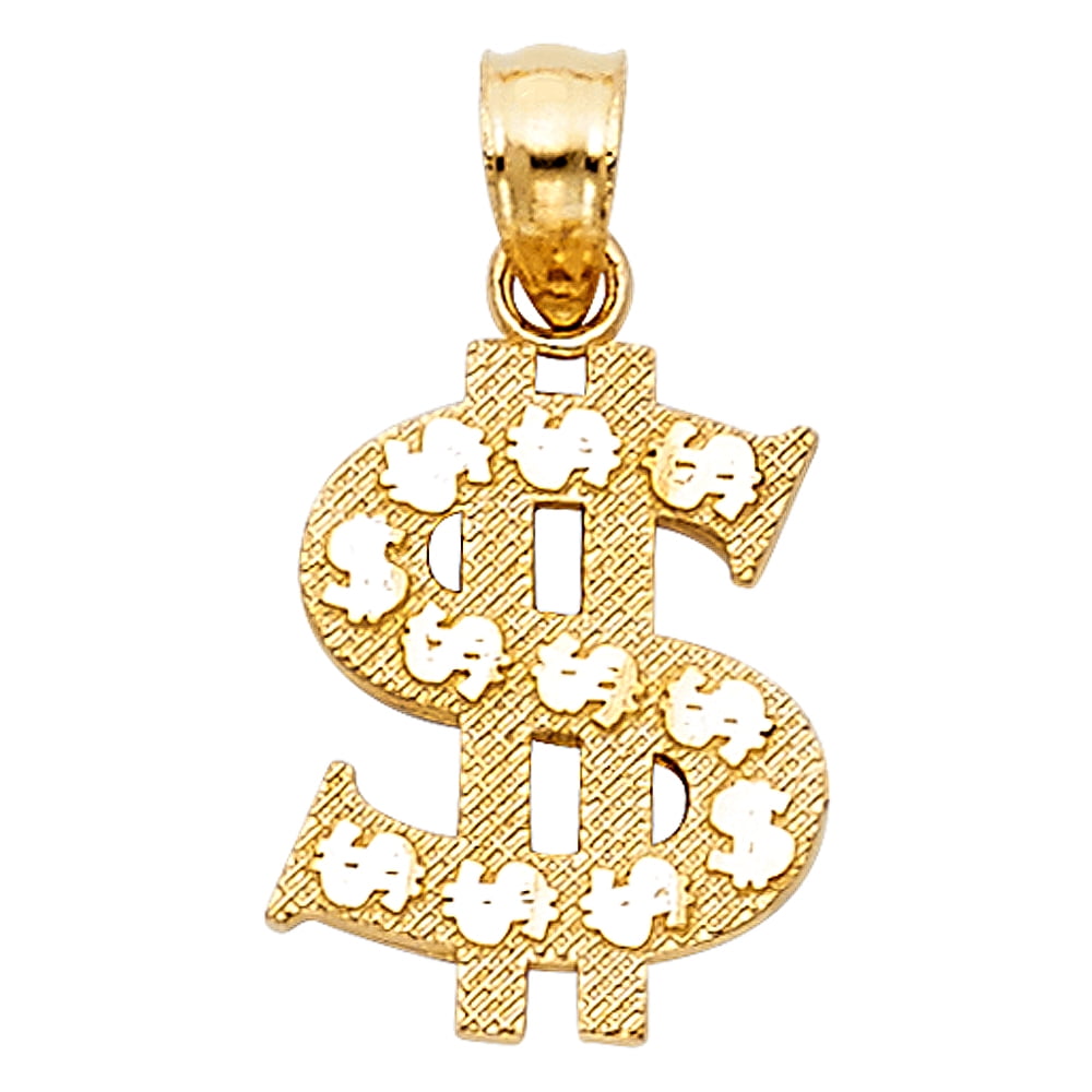 Jewels By Lux 14K Yellow Gold Dollar Sign Pendant 15mm X 11mm - Walmart.com