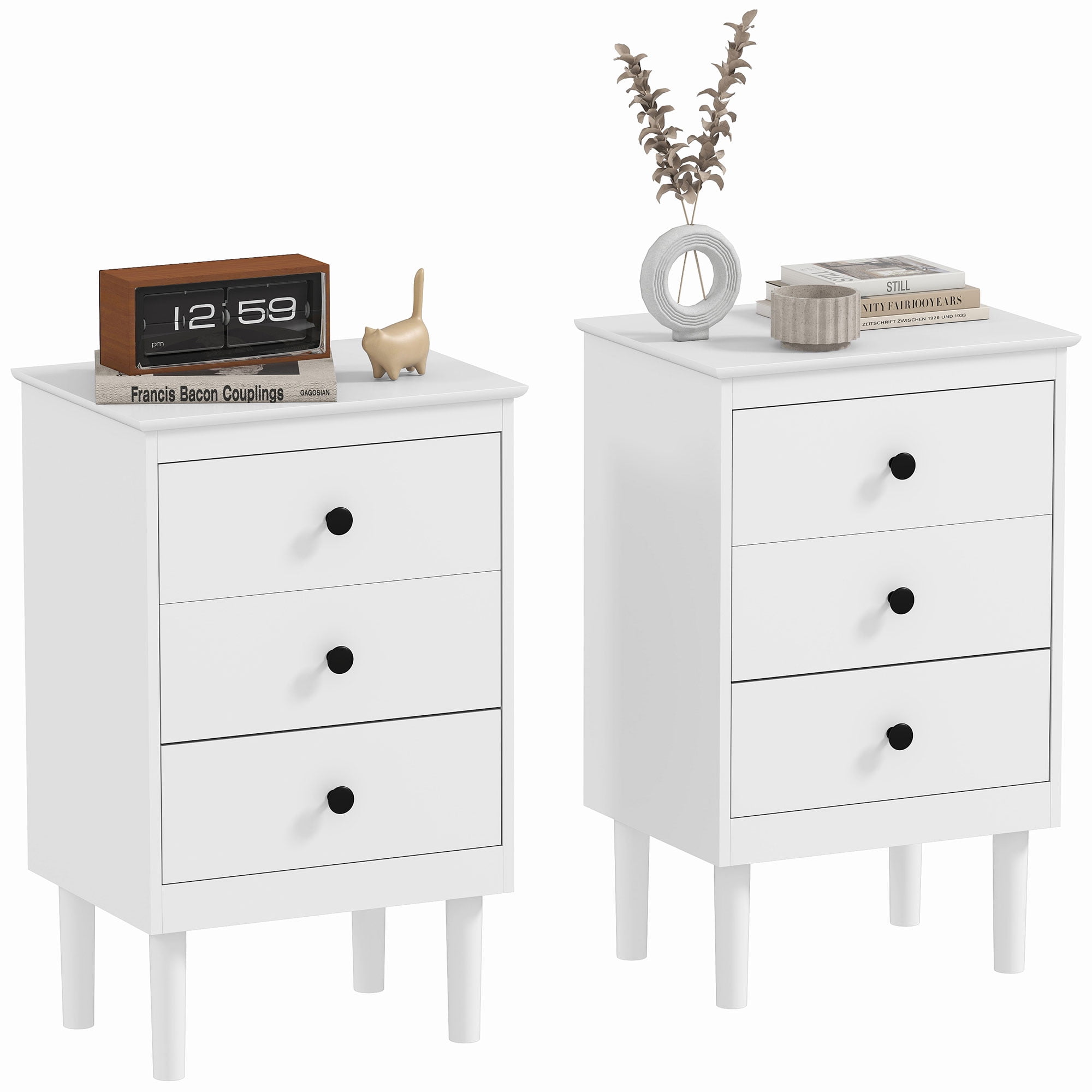 Click here for Homcom Night Stands Set Of 2  Nightstands With 3 D... prices