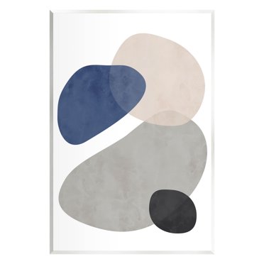Layered Minimal Oblong Forms Abstract Graphic Art Unframed Art Print ...