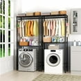 Over Washer and Dryer Shelves,2 Tier Adjustable Height Wire Shelving ...