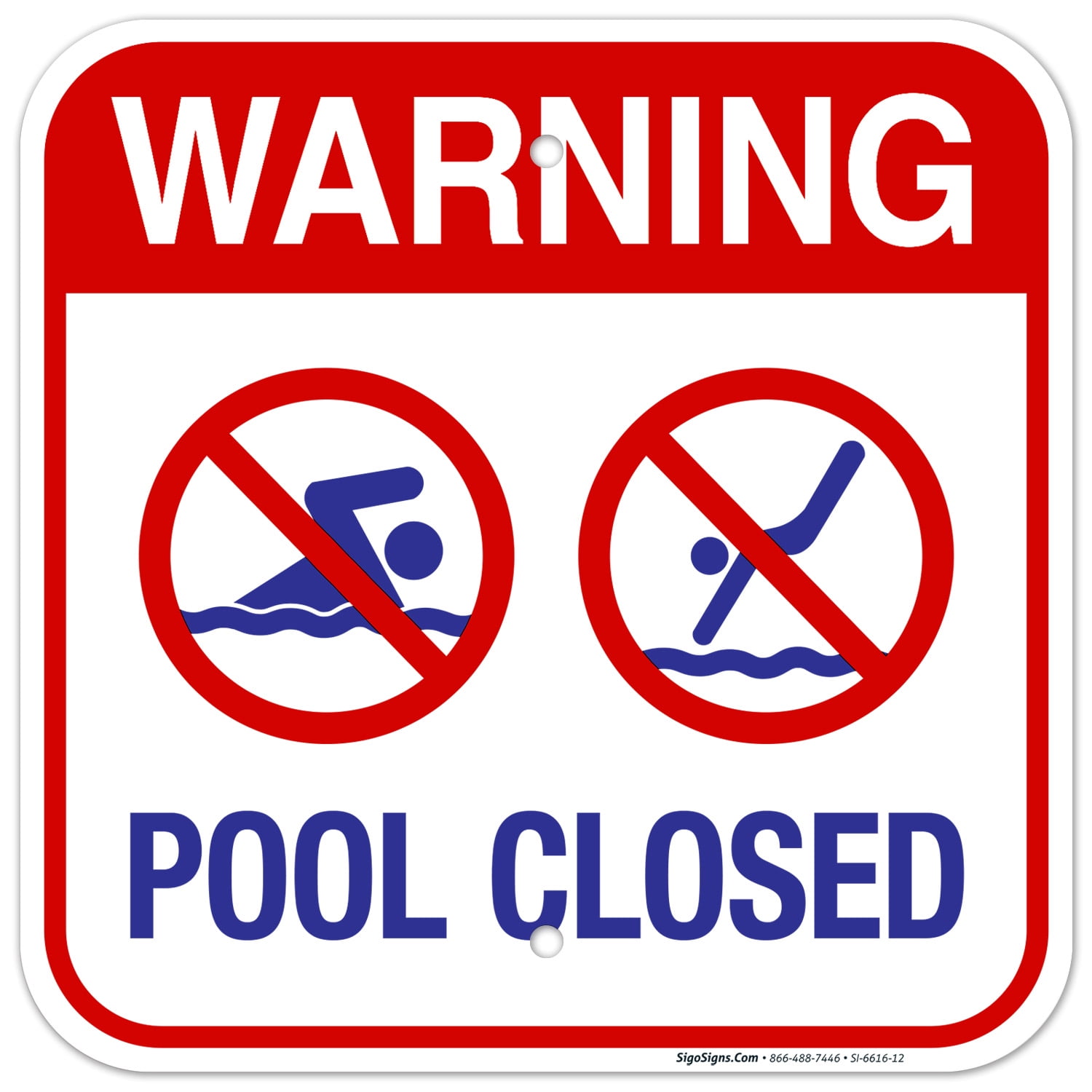 Pool Closed Sign, Pool Sign, (SI-6616) 17x17 Floor Decal - Walmart.com