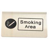 COMPUKAS Stainless Steel Smoking Area Sign Board for Public Use Beige ...