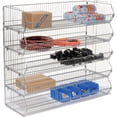 Stackable Wire Storage Bin Rack, 48"W x 20"D x 45"H, 5 Wire Bins ...