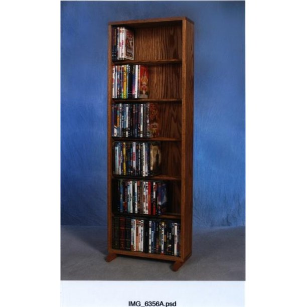 Wood Shed 615-18 Solid Oak 6 Row Dowel DVD Cabinet Tower - Walmart.com ...
