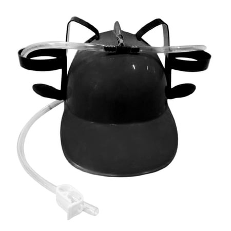Rosie Beer Soda Drinks Guzzler Helmet Fun Drinking Hat Straw Hat Black ...