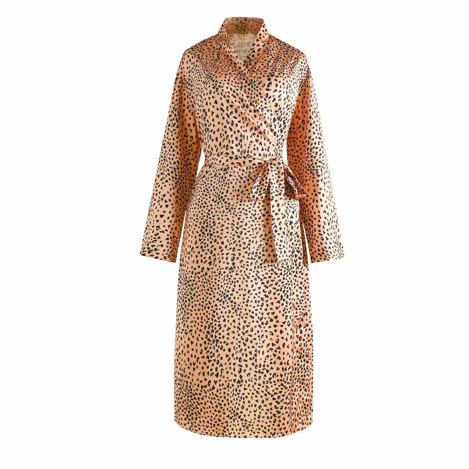 Click here for Smihono Womens Kimono Robe Cover Up Leopard Printe... prices