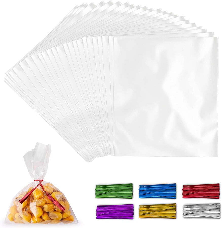 Simple Craft 200 Pack Candy Treat Cellophane Bags Thick Plastic Candy ...