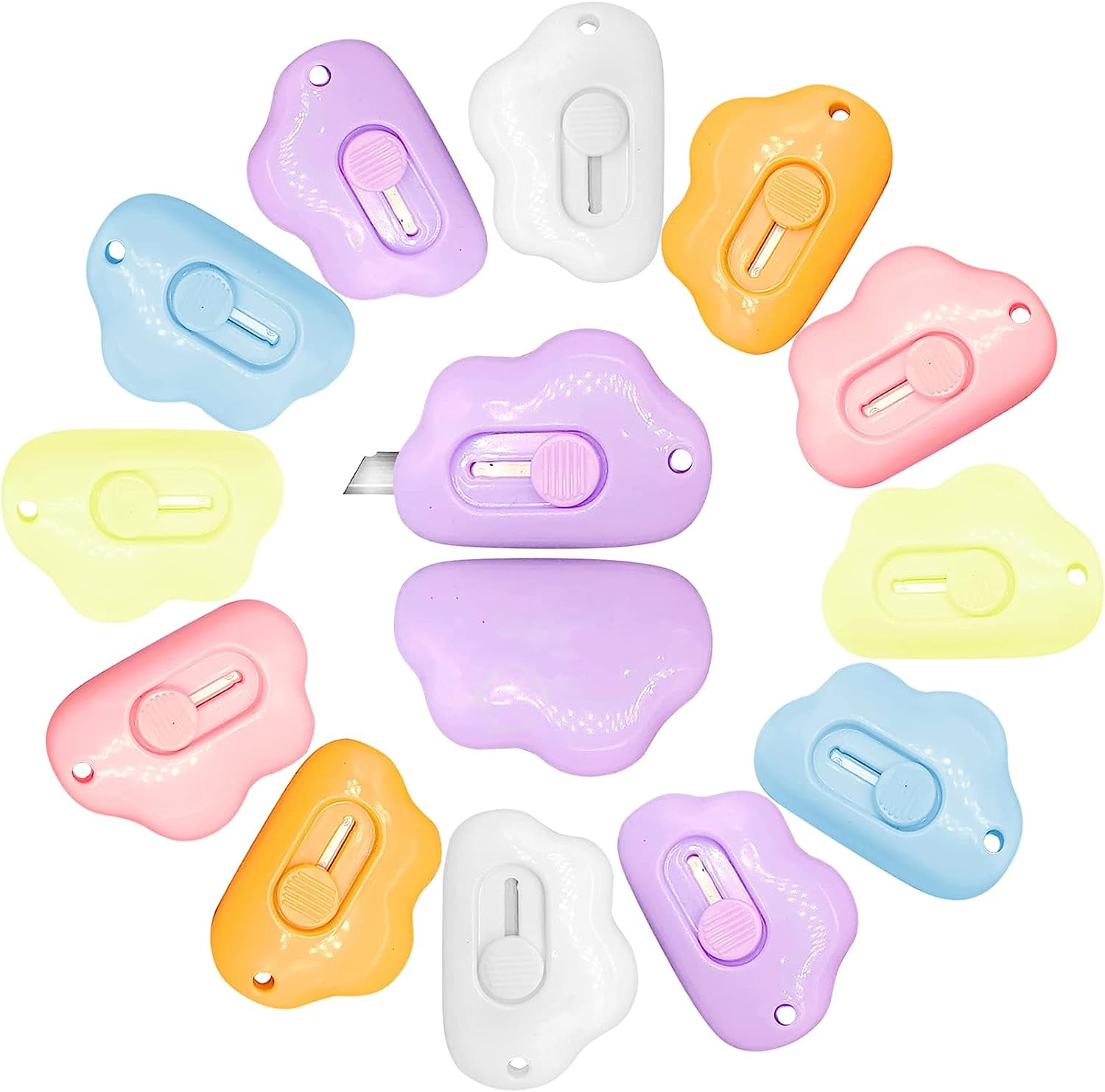 12Pcs Mini Retractable Utility Knives Flower Cloud Box Cutter, Cute ...