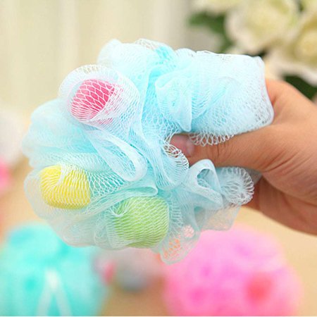 Colorful Bathroom Body Mop Flower Ball Shower Soft Sponge cleaning ...