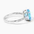 2.55 Ct Oval Swiss Blue Topaz & Lab Diamond Silver Pave Bridge Ring ...