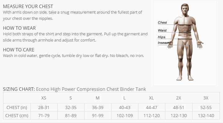 Buy Underworks Men Econo High Power Compression Chest Binder Tank ...