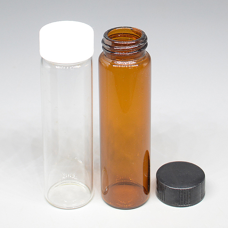 Glass Vials with Black Screw Caps, Graduation and Funnels Capacity 40ml ...