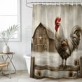 72x78 Inch Shower Curtain Vintage Rooster Bathroom Decor, Waterproof ...