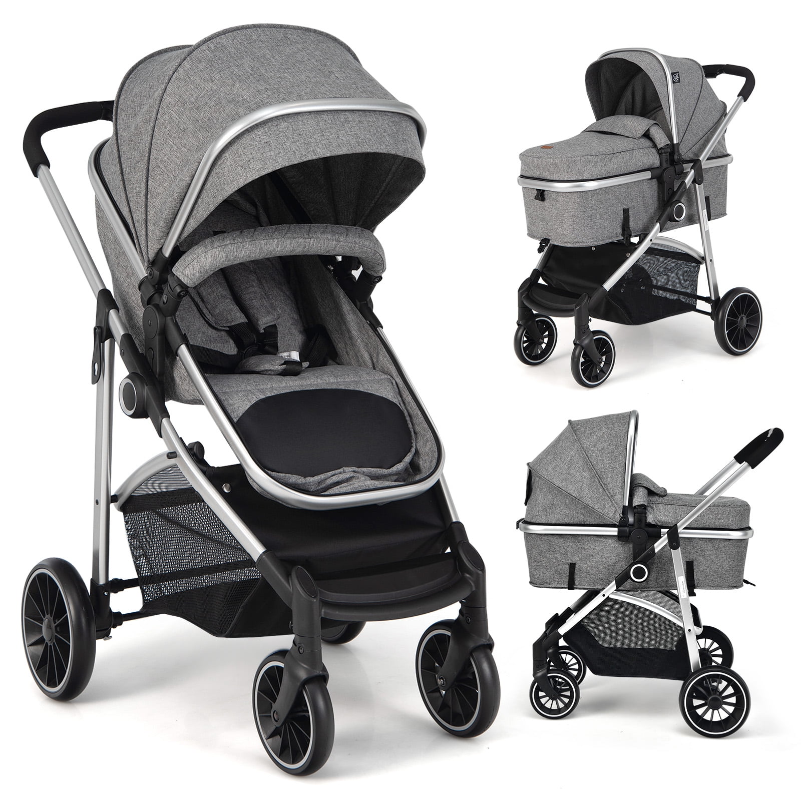 Infans 2 in 1 Convertible Baby Stroller High Landscape Infant Stroller ...