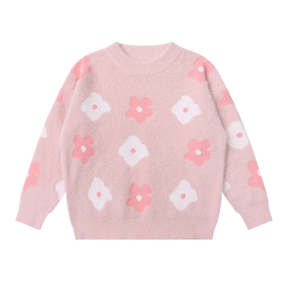 Godderr Baby Girls Floral Pattern Sweater for Kids Toddler Sweater ...