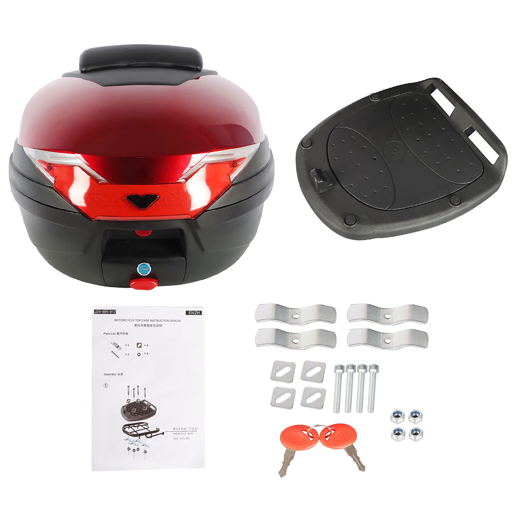 LABLT 32L Motorcycle Trunk Luggage Tour Tail Box Scooter Top Lock ...