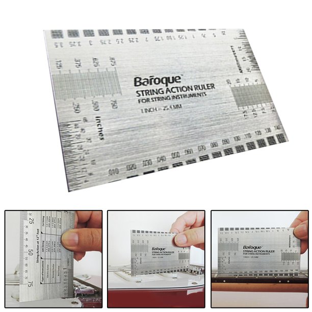 String Action Gauge Ruler Guide Setup Guitar Measuring Fork Bass ...