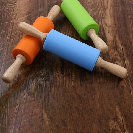 Silicone 22.5cm Solid Wood Rolling Sticks Dumpling Sticks Flour Sticks ...