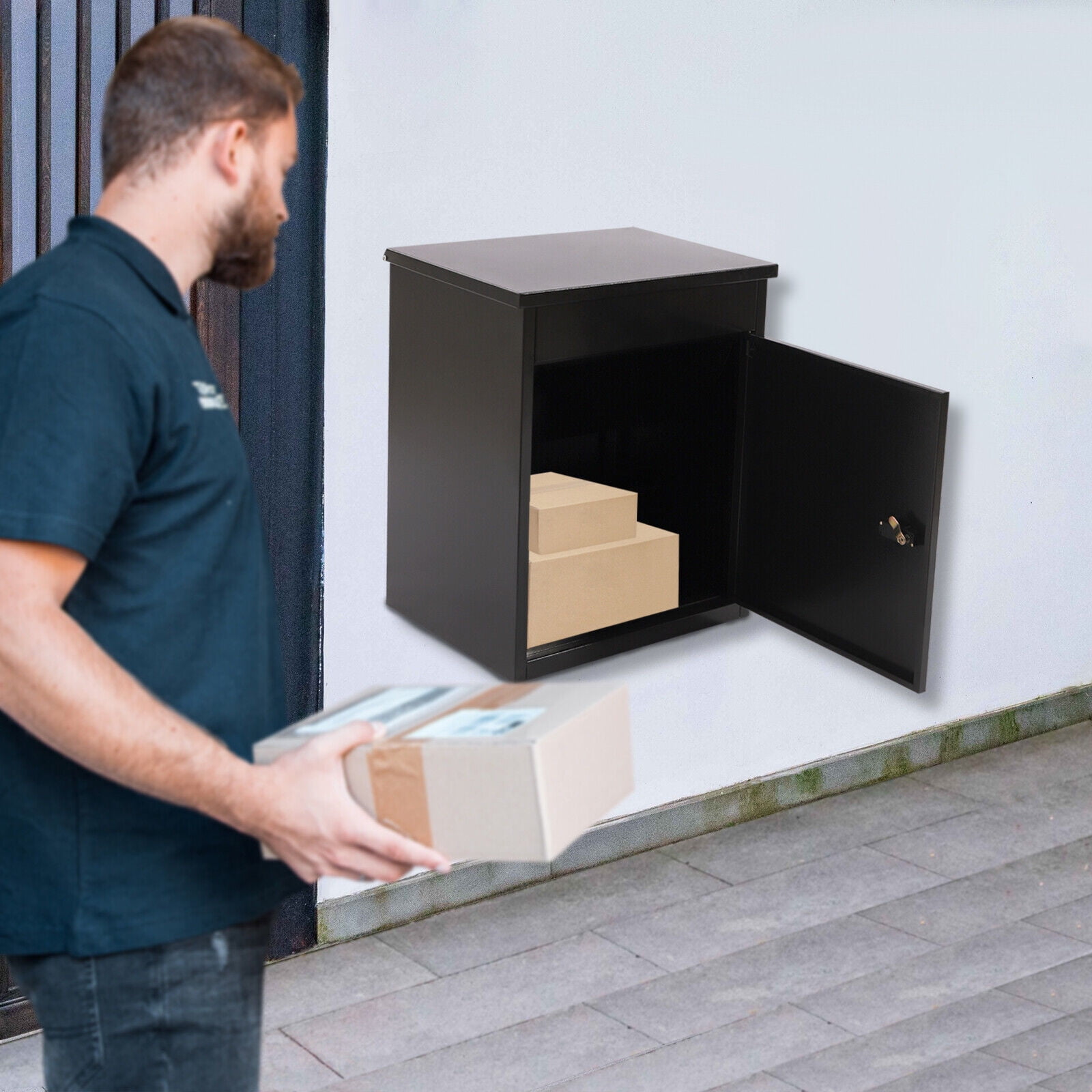 FETCOI Wall Mounted Package Delivery Lock Box Storage Parcel Deliveries ...