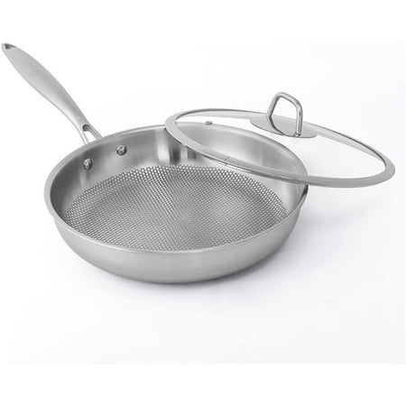 Flat Bottom Uncoated Frying Pan Honeycomb pan Multifunctional Non-Stick ...