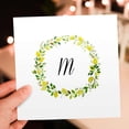 3drose, Image of M Green Floral Monogram, 6 Greeting Cards with ...