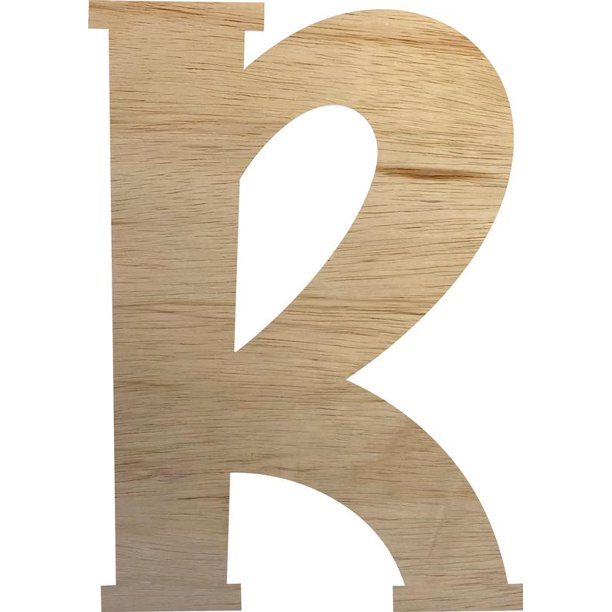 12'' Tall Wall Hanging Wooden Letter R, Unfinished Craft Wood Blank ...