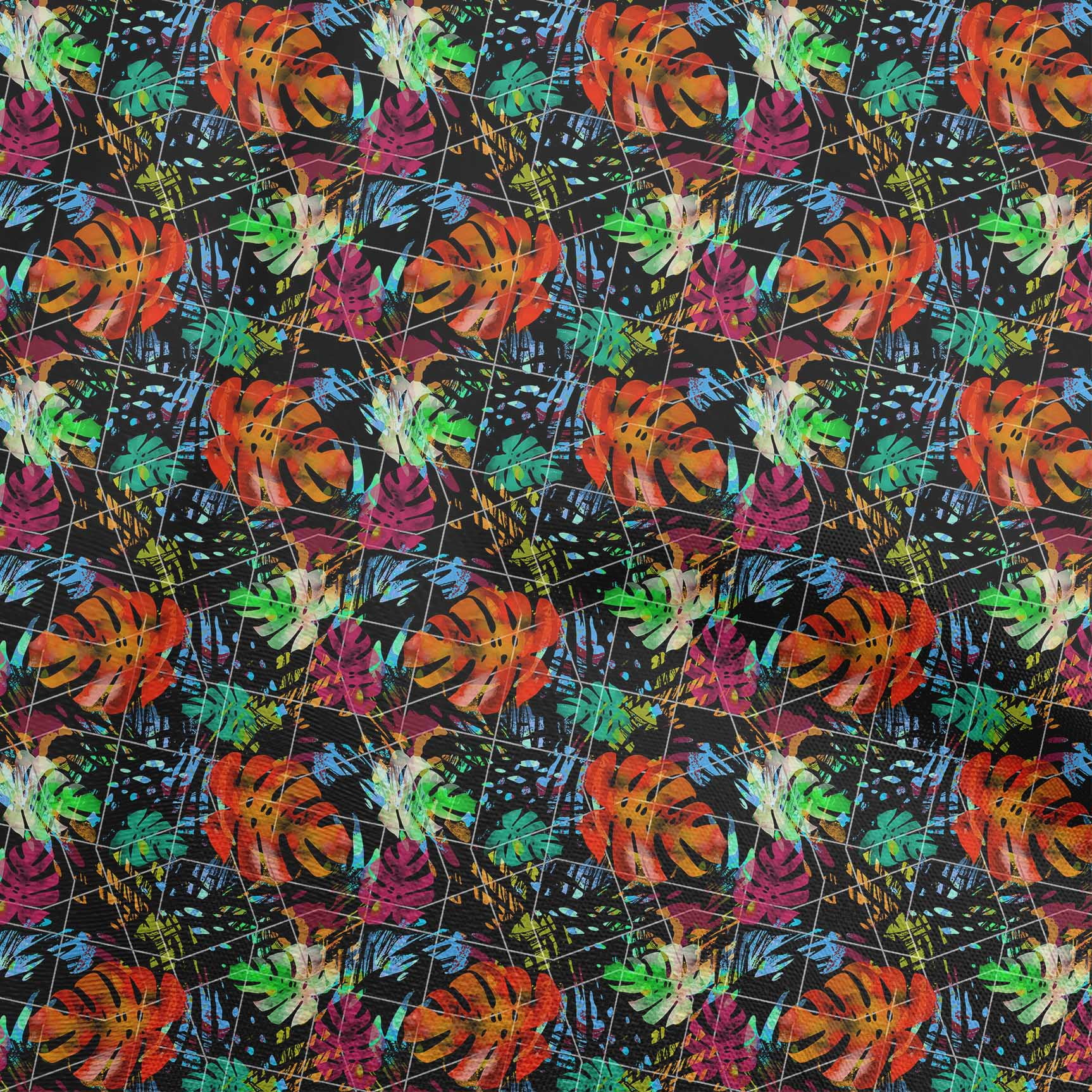 oneOone Cotton Poplin Light Red Fabric Tropical Watercolor Dress ...