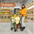 Grocery Cart Shopping Cart with Wheels holds up to 176lb Large Capacity ...