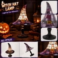 2026 Witch Hat Lamp,Stained Glass Resin Wizard Hat Light Gothic Table ...