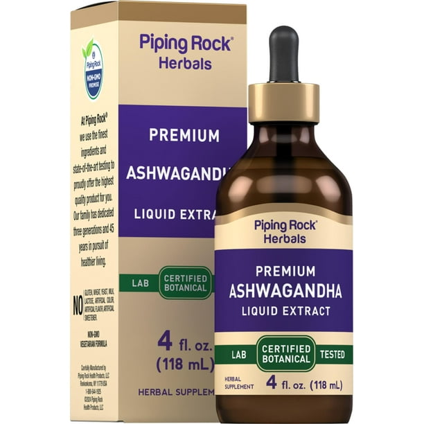 Suplemento: extracto líquido de raíz de ashwagandha Piping Rock, 120 ml | Walmart en línea