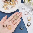 40Pcs 4 Colors Adjustable Brass Ring Components Pad Ring Findings with ...